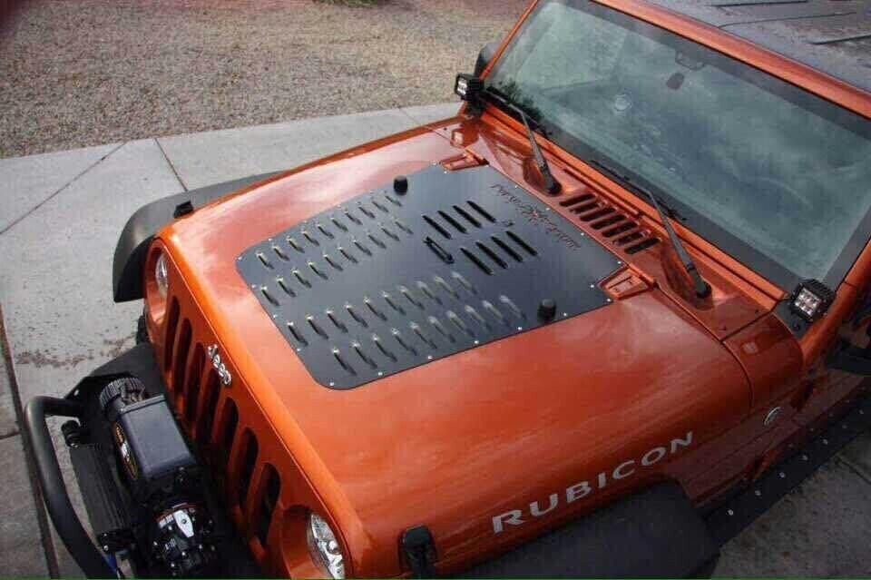 Jeep JK Wrangler Hood Louver Powder-Coated (Steel) Color: Black Powder ...
