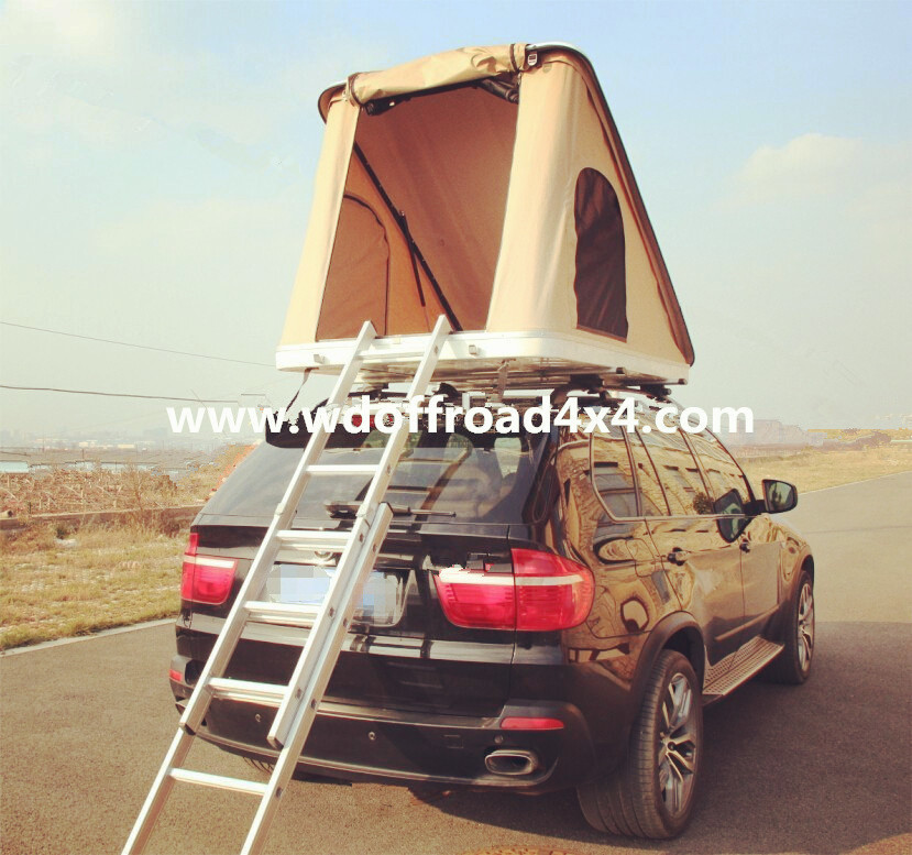 Ne Side Open Hard Sided Roof Top Tent , ABS Lid Triangle Roof Top Tent